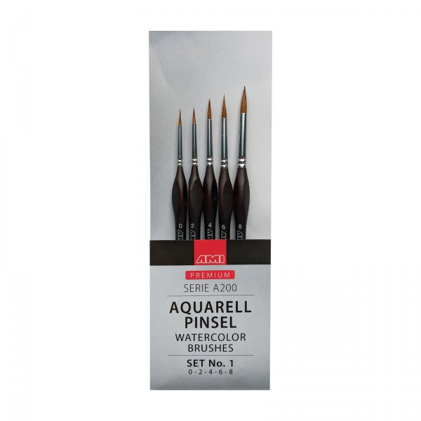 Mårhårs akvarelpenselsæt